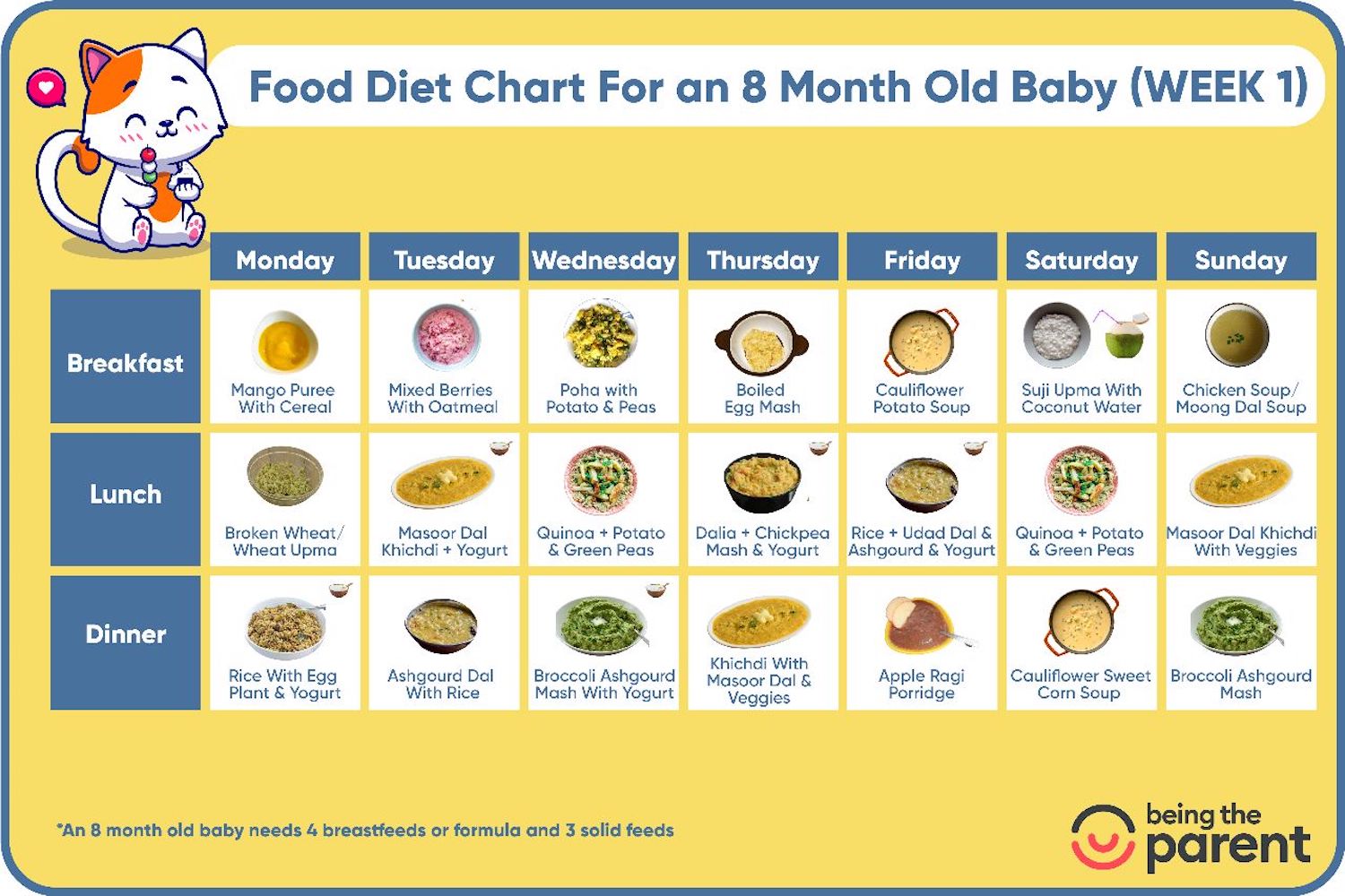 8 Month Baby Food – What to Give, What Not to Give and Sample Schedule ...